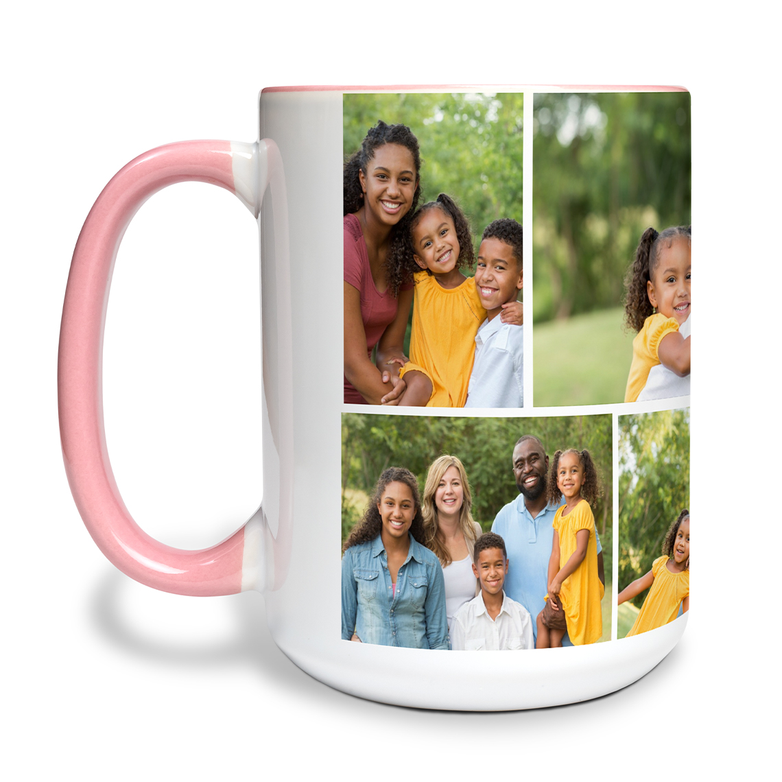 Collage Color Accent Coffee Mug, Pink, 15 oz. | Collage Ceramic Mugs ...